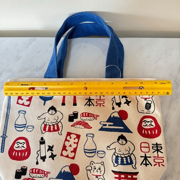 Bags | New Cute Japanese Tote Bag Sumo Daruma Beckoning Cat Mount Fuji ...